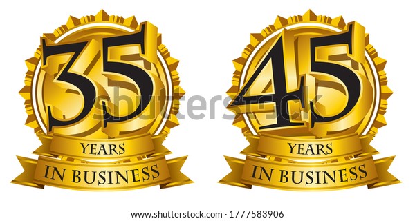 35 45 Years Old Gold Color Stock Vector (Royalty Free) 1777583906 ...