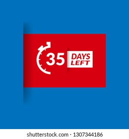 16 Days Left Sign Emblem Label: vector de stock (libre de regalías ...