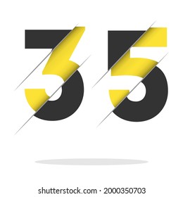 35 Number Logo Design Creative Cut Stock Vector (Royalty Free ...