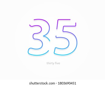 35 Number Outline Stroke Gradient Font Stock Vector (Royalty Free ...