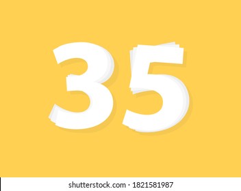 35 Number Vector Modern Layers Design Stock Vector (Royalty Free ...