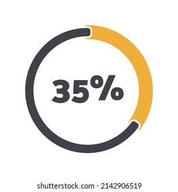 35 Percent Chart Vector Percentage Infographics Stock Vector (Royalty ...