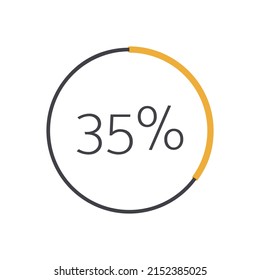 35 Percent Chart Vector Percentage Infographic Stock Vector (Royalty ...