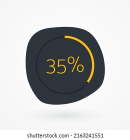 35 Percent Chart Vector Percentage Infographic Stock Vector (Royalty ...