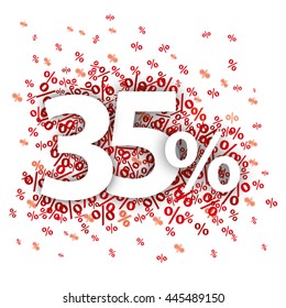 35 Red Percents On White Eps Stock Vector (Royalty Free) 445489150 ...