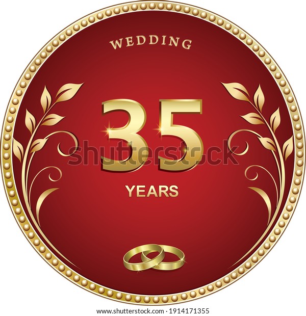 35 Years Anniversary Background Vector Design Stock Vector (Royalty ...