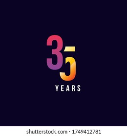 35 Years Anniversary Gradient Number Vector Stock Vector (Royalty Free) 1749412781 | Shutterstock