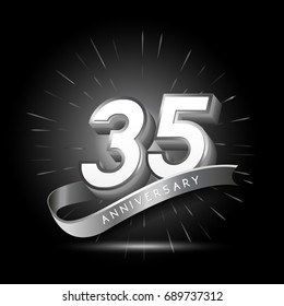 35 Years Silver Anniversary Logo Celebration Stock Vector (Royalty Free ...