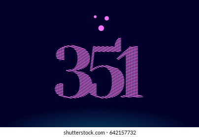 351 Number Digit Logo Pink Line Stock Vector (Royalty Free) 642157732 ...
