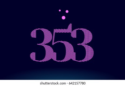 Vektor Stok 356 Number Digit Logo Pink Line (Tanpa Royalti) 642157810 ...