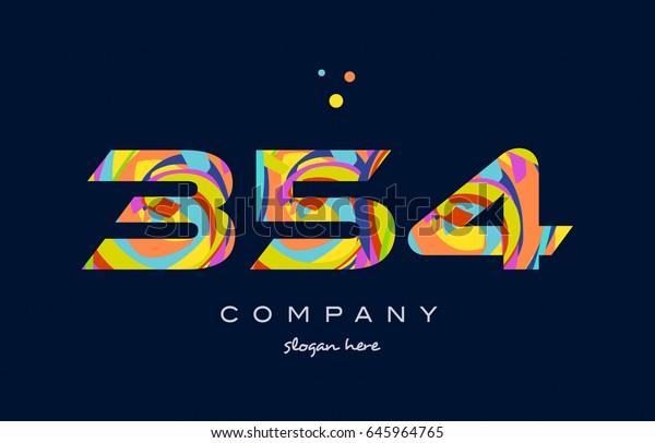 Vektor Stok 354 Number Digit Numeral Logo Colored (Tanpa Royalti ...