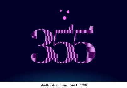 355 Number Digit Logo Pink Line: เวกเตอร์สต็อก (ปลอดค่าลิขสิทธิ์ ...