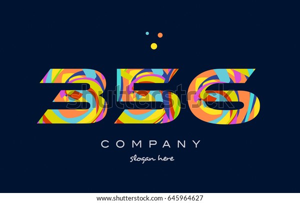 356 Number Digit Numeral Logo Colored Stock Vector (Royalty Free ...
