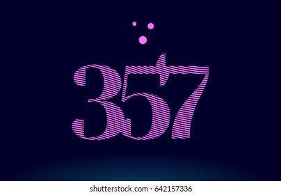 357 Number Digit Logo Pink Line Stock Vector (Royalty Free) 642157336 ...