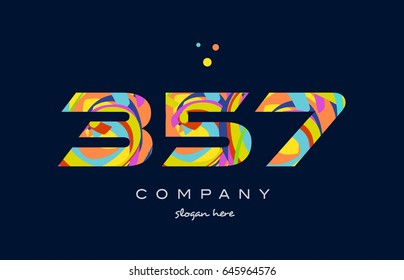 357 Number Digit Numeral Logo Colored: เวกเตอร์สต็อก (ปลอดค่าลิขสิทธิ์ ...