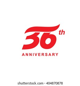36 Anniversary Wave Logo Red Stock Vector (Royalty Free) 404870878 ...