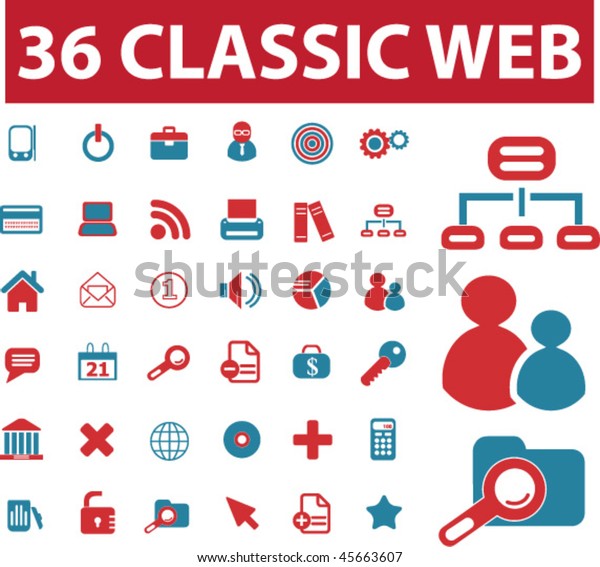 36 Classic Web Signs Vector Stock Vector (Royalty Free) 45663607 ...