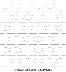36 Jigsaw Puzzle Blank Template Cutting: vector de stock (libre de ...