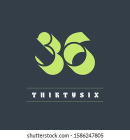 36 Number Shadow Letter Digit Logo Stock Vector (Royalty Free ...