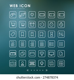 36 Web Line Icons Blur Background Stock Vector (Royalty Free) 274878374 ...