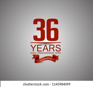 36 Years Anniversary Logotype Simple Design Stock Vector (Royalty Free ...