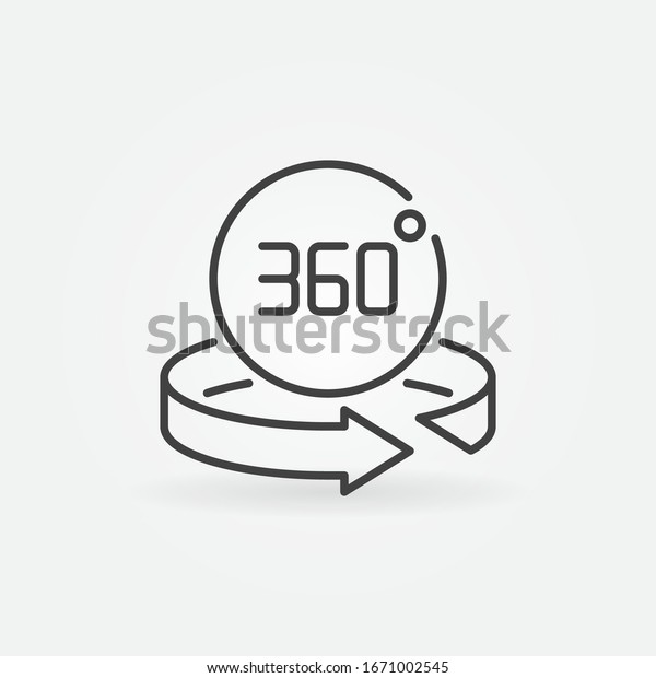 Flecha de 360 grados con icono: vector de stock (libre de regalías ...