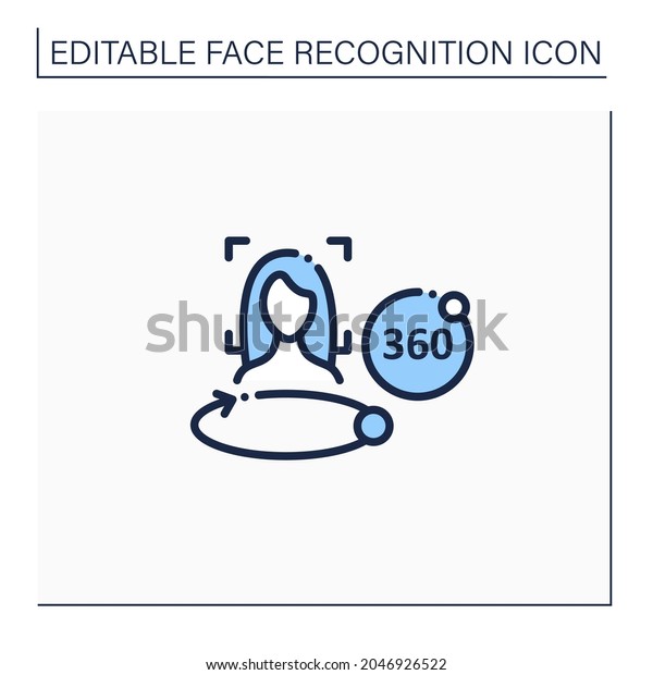 360 Degree Face Scan Line Icon Stock Vector (Royalty Free) 2046926522 ...