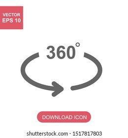 360 Degree Icon Vector Rotation Symbol Stock Vector (Royalty Free ...