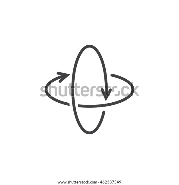 360 Degree Rotation Arrows Line Icon Stock Vector (Royalty Free ...