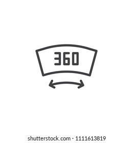 360 Degrees Arrow Outline Icon Linear Stock Vector (Royalty Free ...