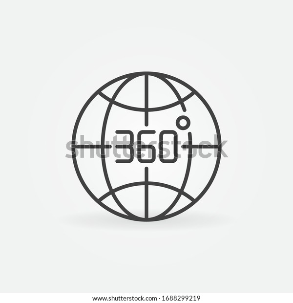 360 Degrees Earth Globe Outline Vector Stock Vector (Royalty Free ...
