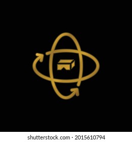 360 Degrees Gold Plated Metalic Icon Stock Vector (Royalty Free ...
