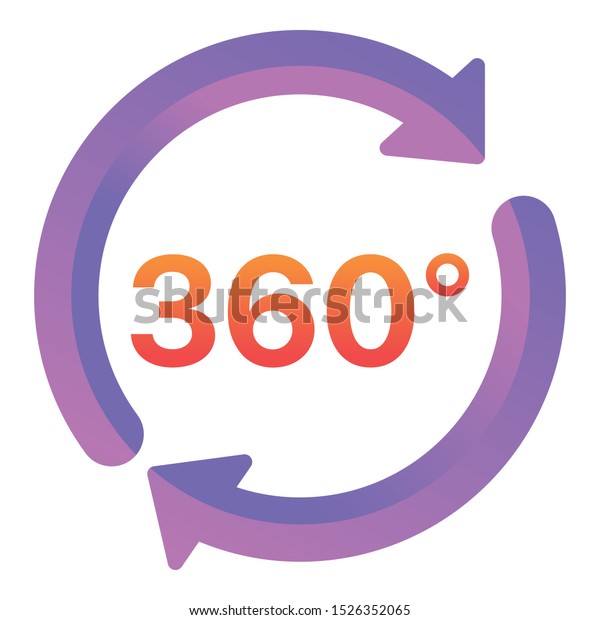 360 Degrees Icon Cartoon 360 Degrees Stock Vector (Royalty Free ...