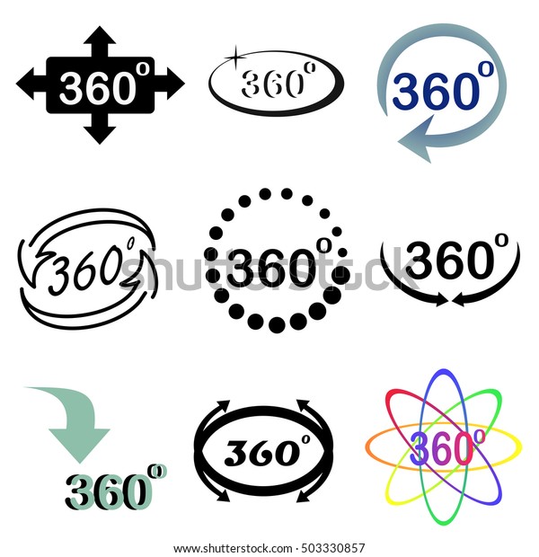 360 Degrees View Set Vector Icons Stock Vector (Royalty Free) 503330857 ...