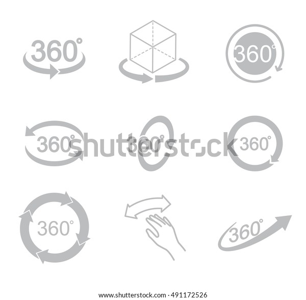 360 Degrees View Sign Icon On Stock Vector (Royalty Free) 491172526