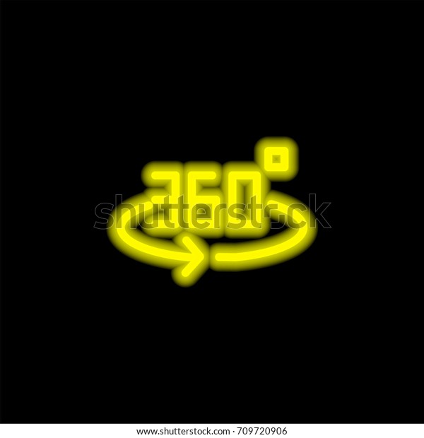 360 Degrees Yellow Glowing Neon Ui Stock Vector (Royalty Free ...