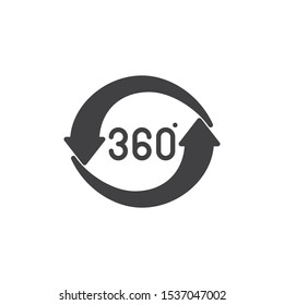 360 Rotation Sign Vector Icon Panoramic Stock Vector (Royalty Free ...