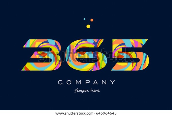 365 Number Digit Numeral Logo Colored Stock Vector (Royalty Free ...