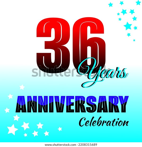 36th Birthday Celebration Background Red Gradient Stock Vector (Royalty ...
