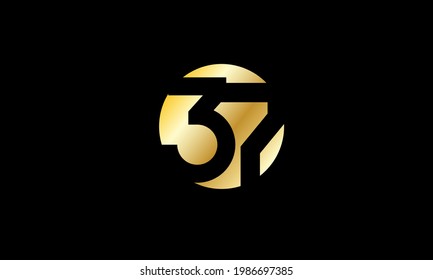 37 Circle Gold Negative Space Number Stock Vector (Royalty Free ...