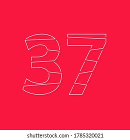 37 Number Linear Stroke Font Modern Stock Vector (Royalty Free ...
