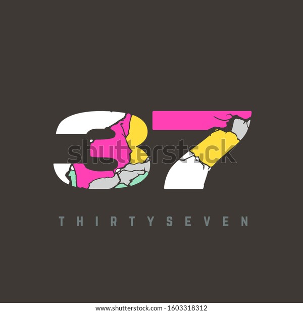 37 Number Logo Multicolor Letter Design Stock Vector (Royalty Free ...