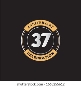37 Years Anniversary Celebration Logo Vector Stock Vector (Royalty Free ...