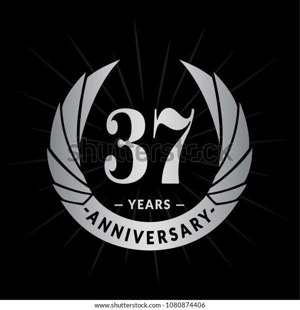 37 Years Anniversary Elegant Anniversary Design Stock Vector (Royalty ...