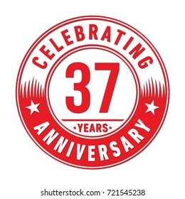 37 Years Anniversary Logo Vector Illustration Stock Vector (Royalty ...