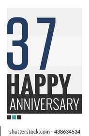 37 Years Happy Anniversary Vector Illustration Stock Vector (Royalty ...