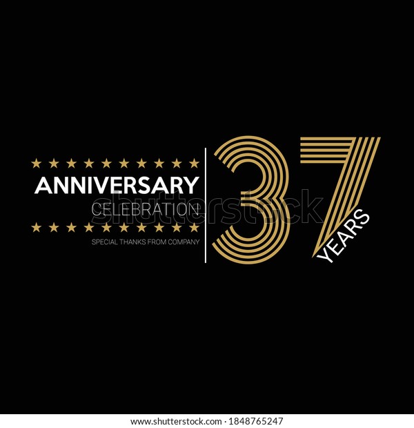 37 years old celebrating logo. happy anniversary 37th. Greetings ...