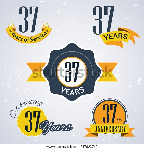 37 Years Service 37 Years Celebrating Stock Vector (Royalty Free ...