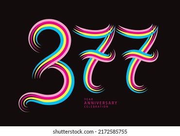 377 Number Design Vector Graphic T Stock Vector (Royalty Free ...