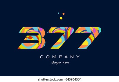 377 Number Digit Numeral Logo Colored Stock Vector (Royalty Free ...